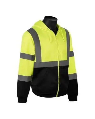 Liberty High Visibility Lime Green Zip Hoodie Class 3