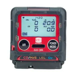 RKI GX3R 4 Gas Monitor O2 LEL H2S CO 115V Charger
