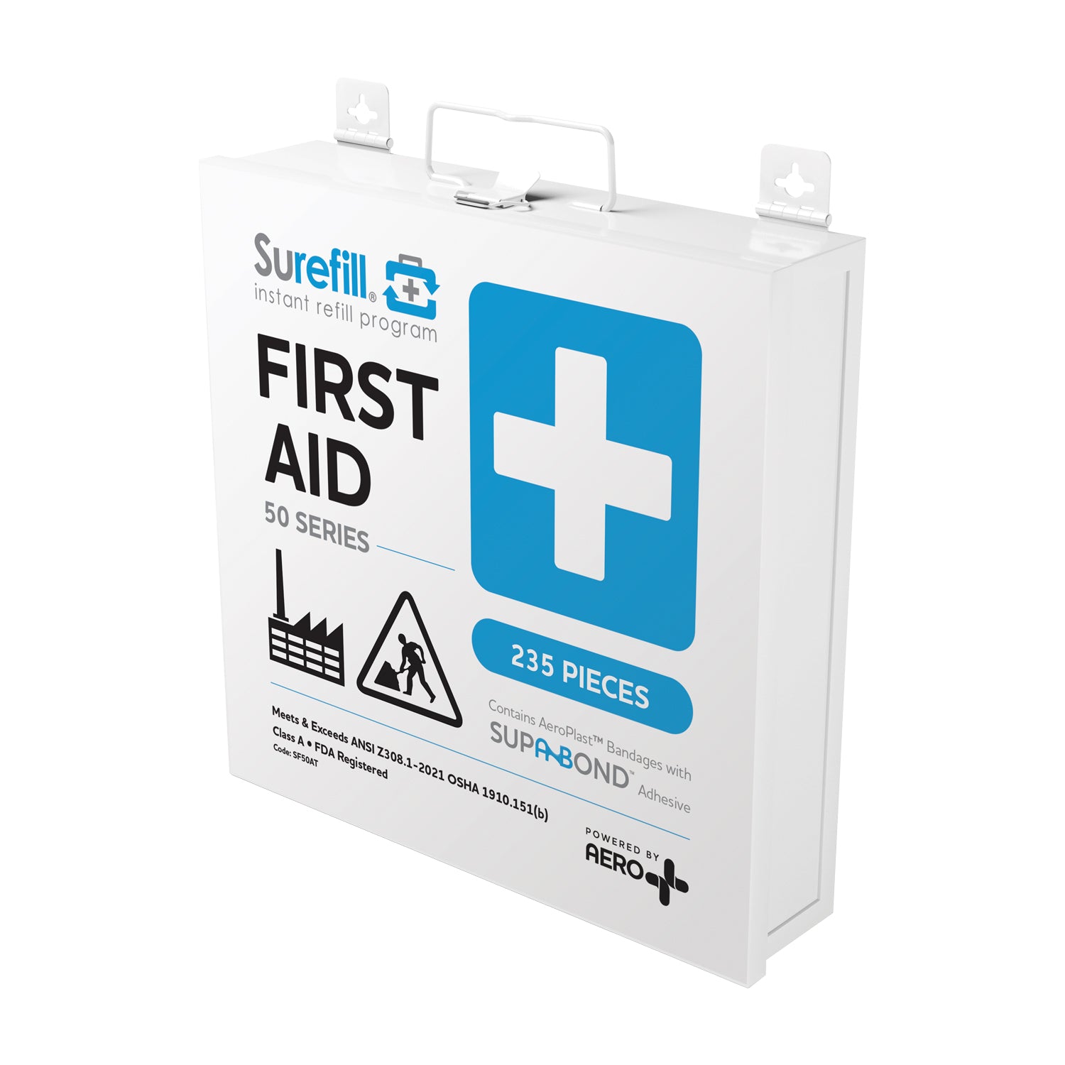 AERO 50 ANSI First Aid Kit Metal Case Becker Label