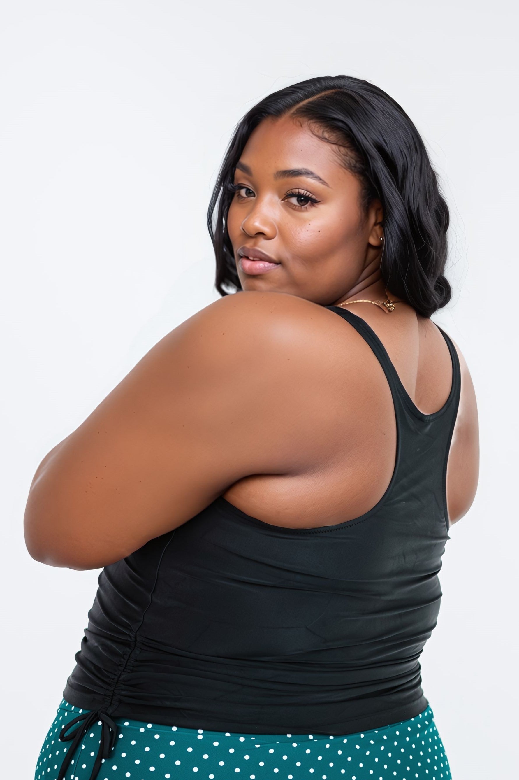 Maya Tankini Top W/ Built-in Bra + Flowy Skort w/ Shorts Plus Size | Bundle