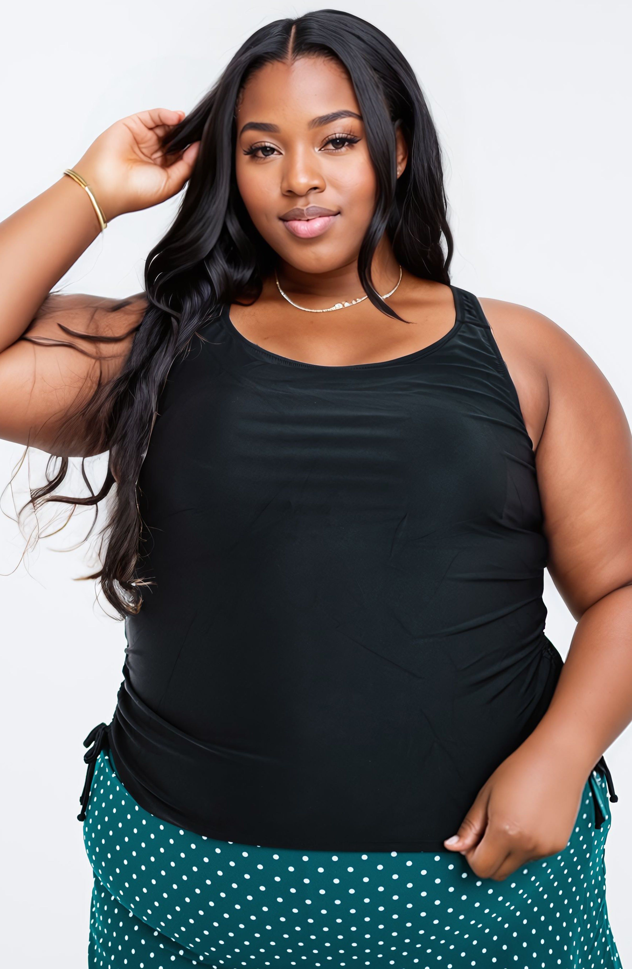 Maya Tankini Top W/ Built-in Bra + Flowy Skort w/ Shorts Plus Size | Bundle