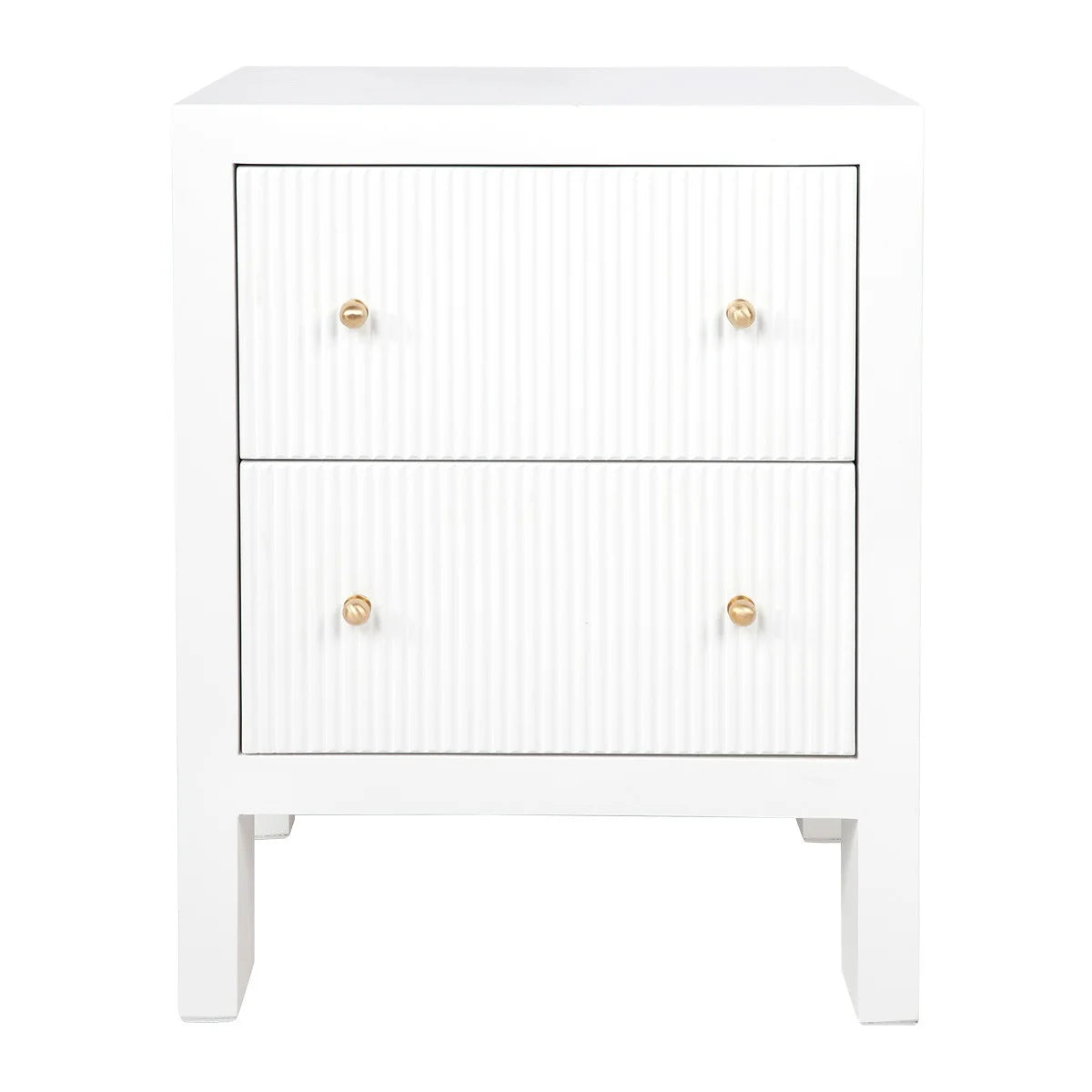 JAYLA SMALL WHITE 2-DRAWER BEDSIDE TABLE