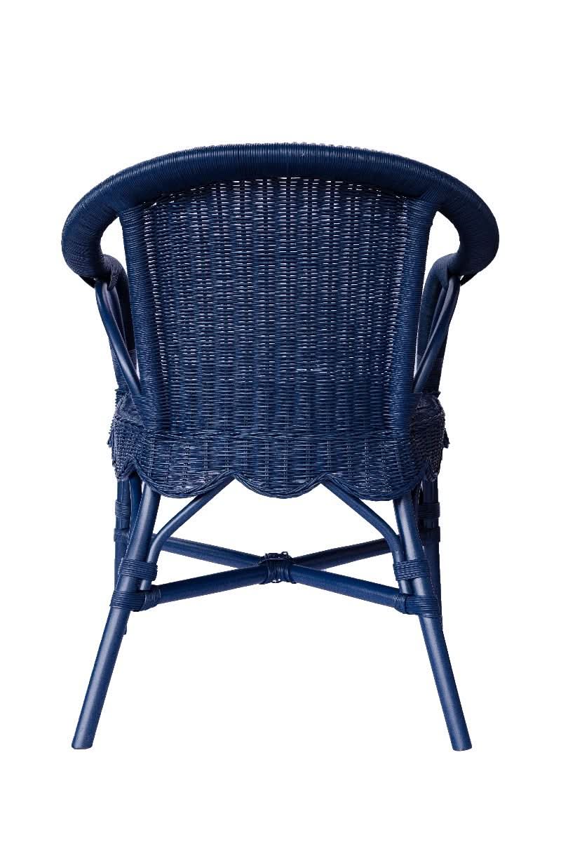 WENGLOR DEEP BLUE RATTAN ARMCHAIR ACCENT CHAIR/ LOUNGE CHAIR