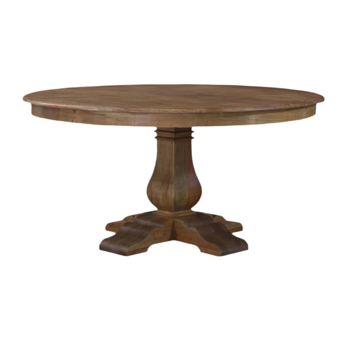 BECKETT HAMPTON STYLE SOLID MAHOGANY ROUND TRESTLE DINING TABLE IN ANT