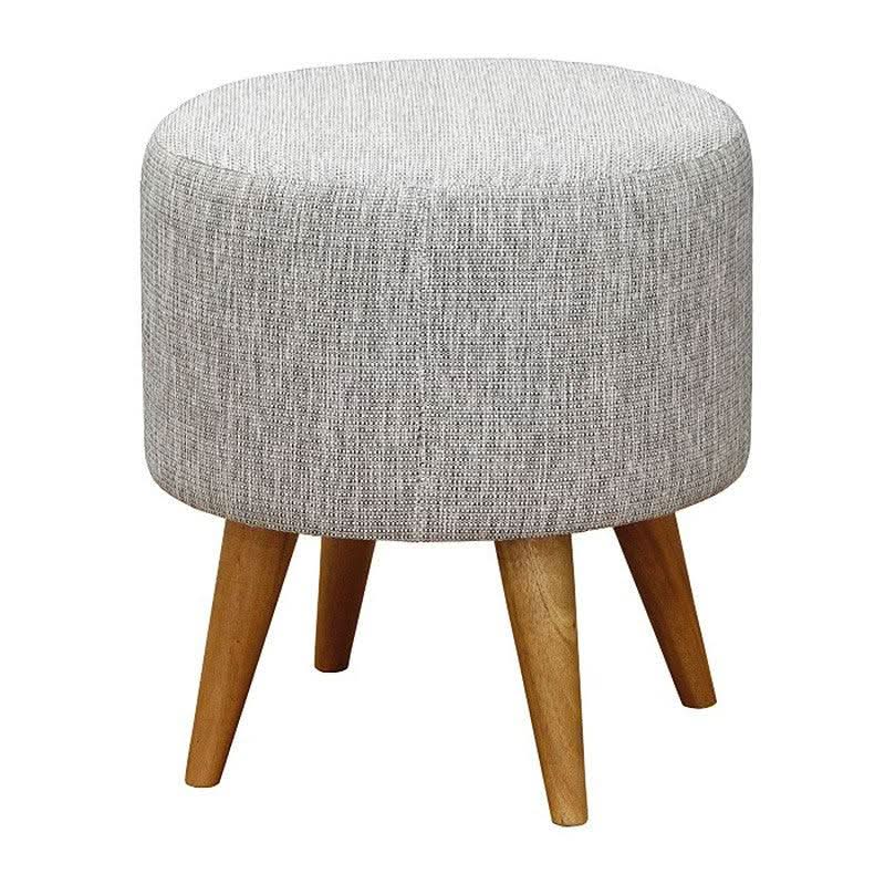BLAKEMORE ROUND COMMERCIAL GRADE COTTON FABRIC ROUND OTTOMAN STOOL, DA
