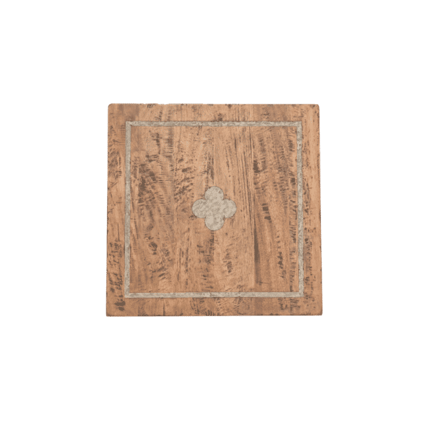 CLOVER MANGO WOOD INLAY TABLE TOP 700MM SQUARE