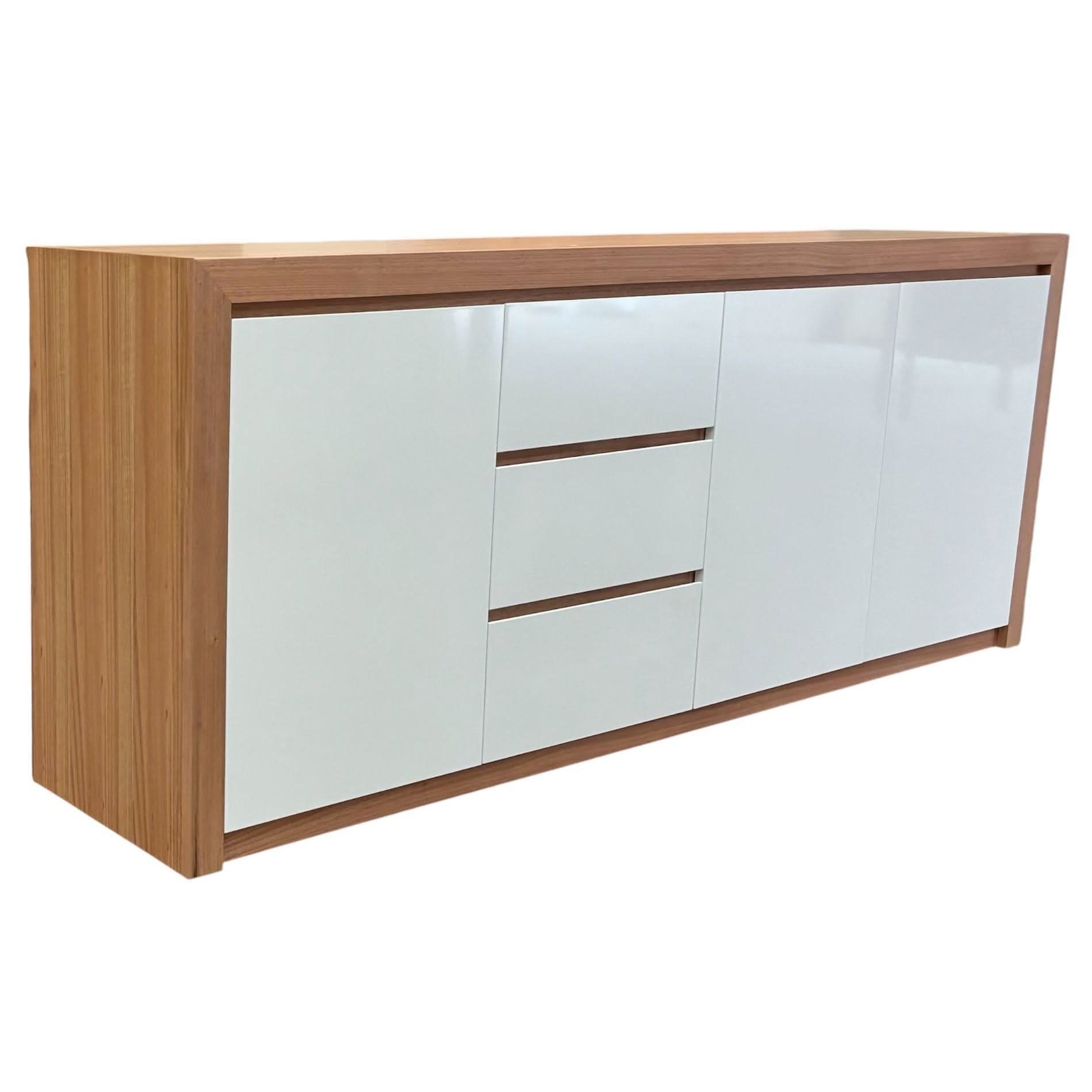 CUSTOM MADE JANE BUFFET VICTORIAN ASH IN CLEAR LACQUER WITH 3 DOORS & 3 ...