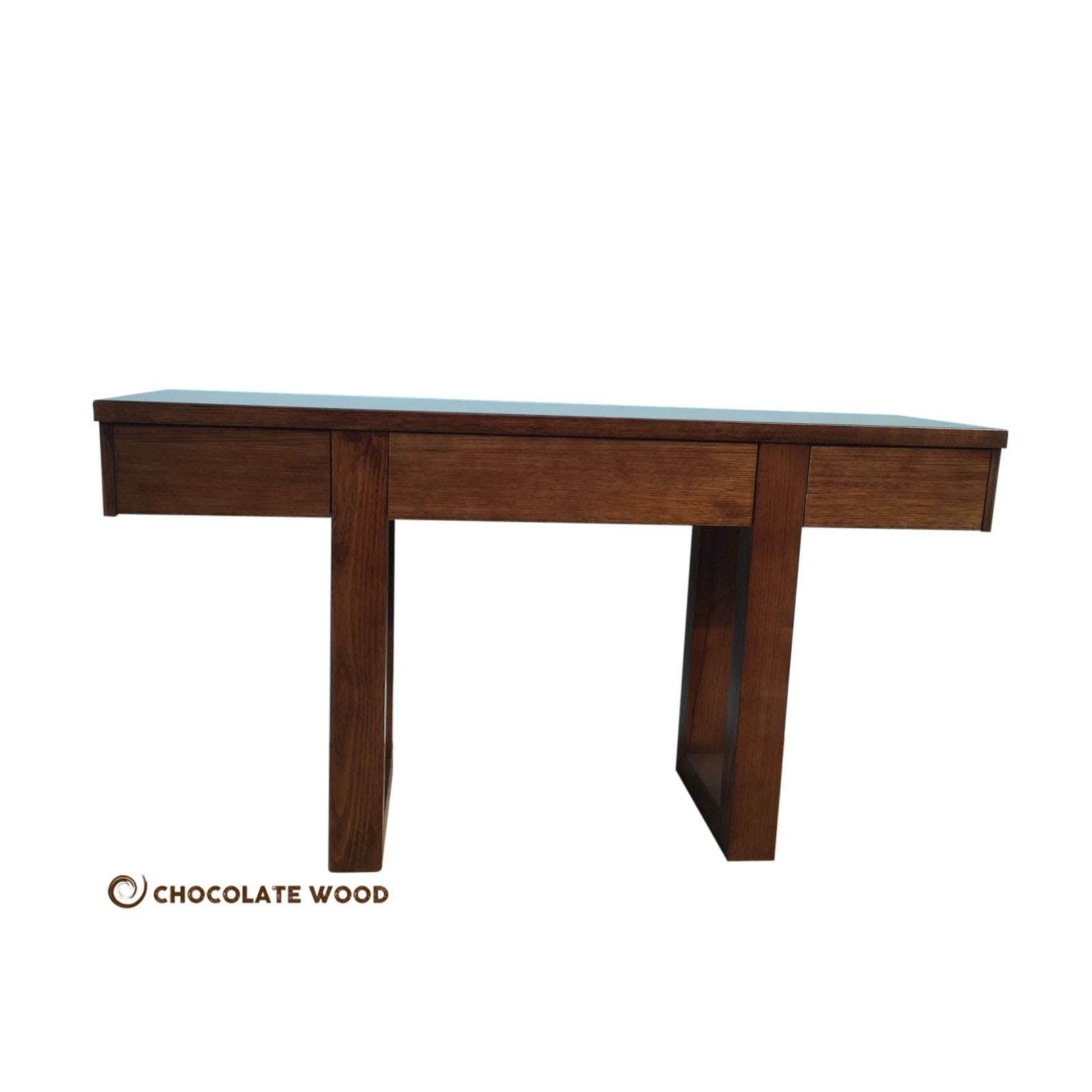 DELILAH SOLID TASSIE OAK HALL TABLE/ CONSOLE IN CHOCOLATE