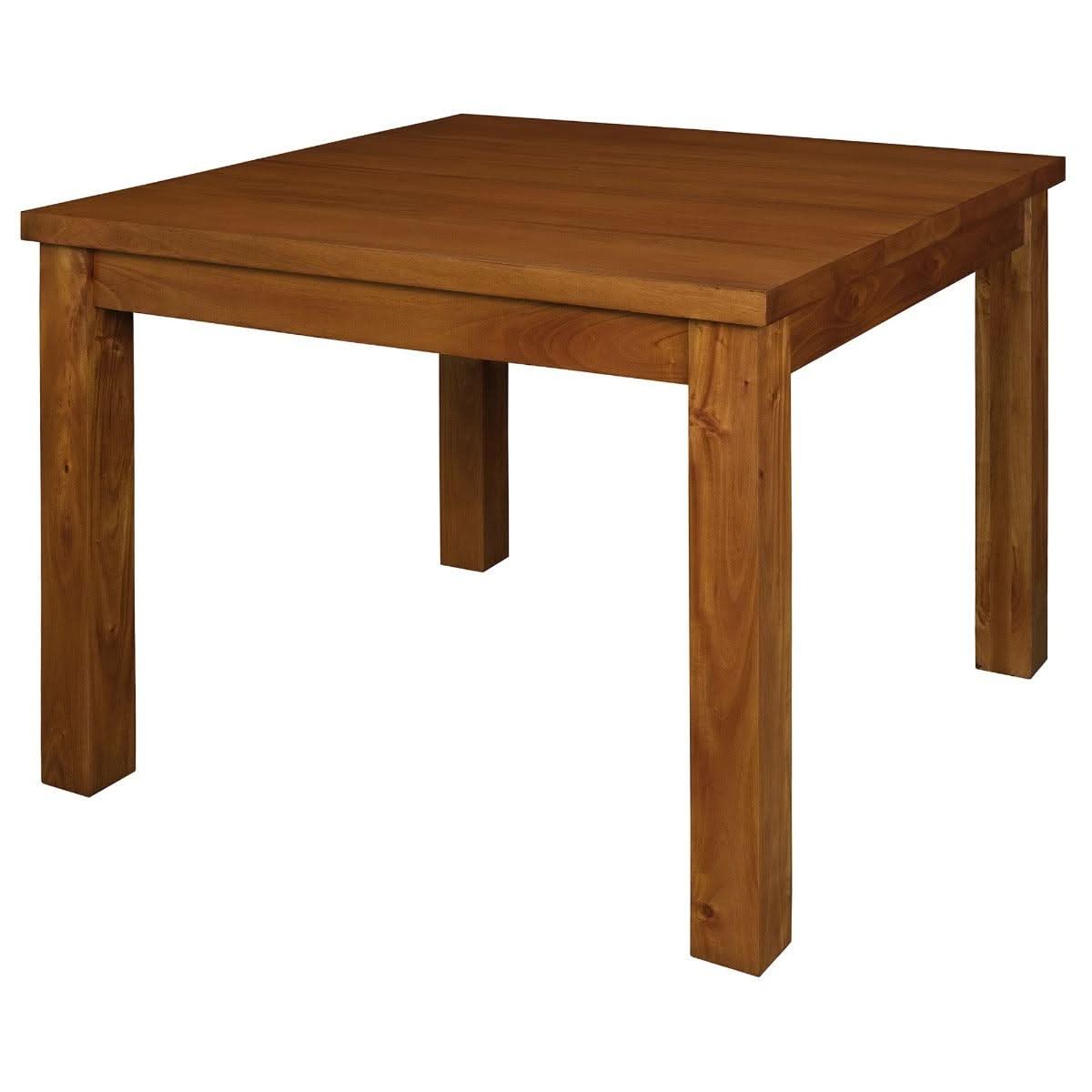 FULTON SOLID MAHOGANY SQUARE DINING TABLE IN LIGHT PECAN 100CM