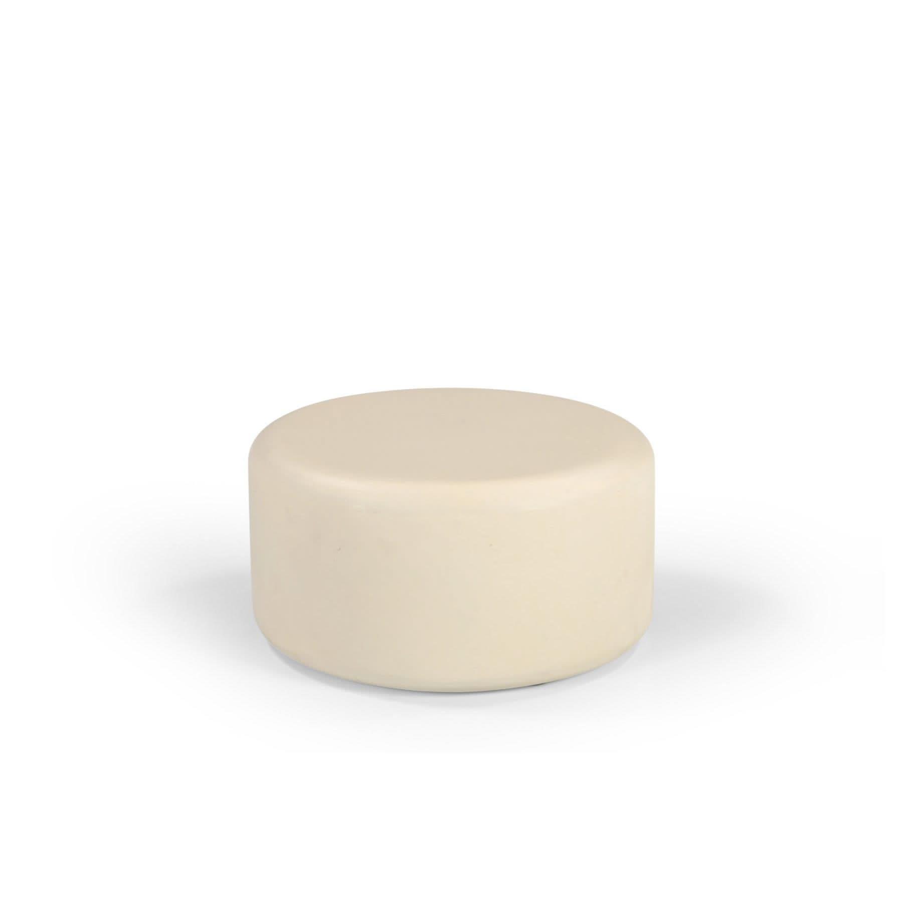 HORIZON 50CM ROUND END/SIDE TABLE IN CREAM CONCRETE FINISH