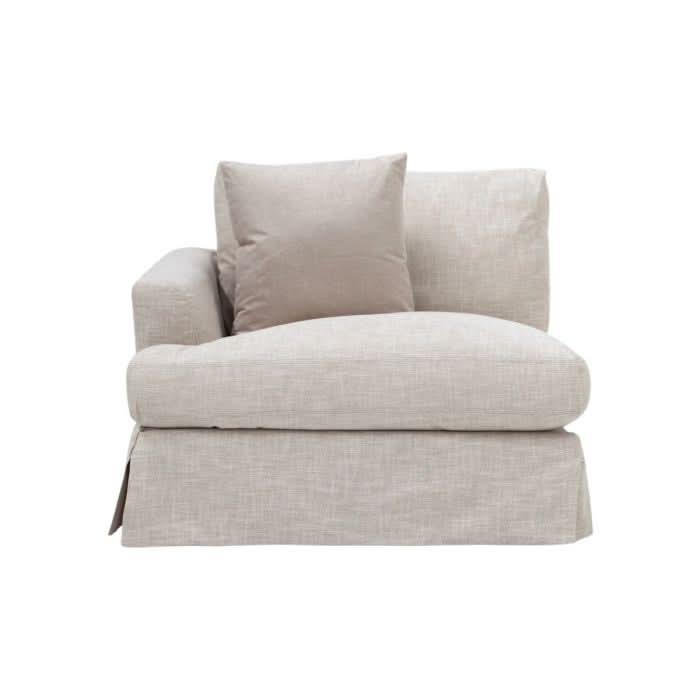 LIVINGSTON LAF FABRIC LOUNGE CHAIR 'LEMAY' KHAKI COLOUR
