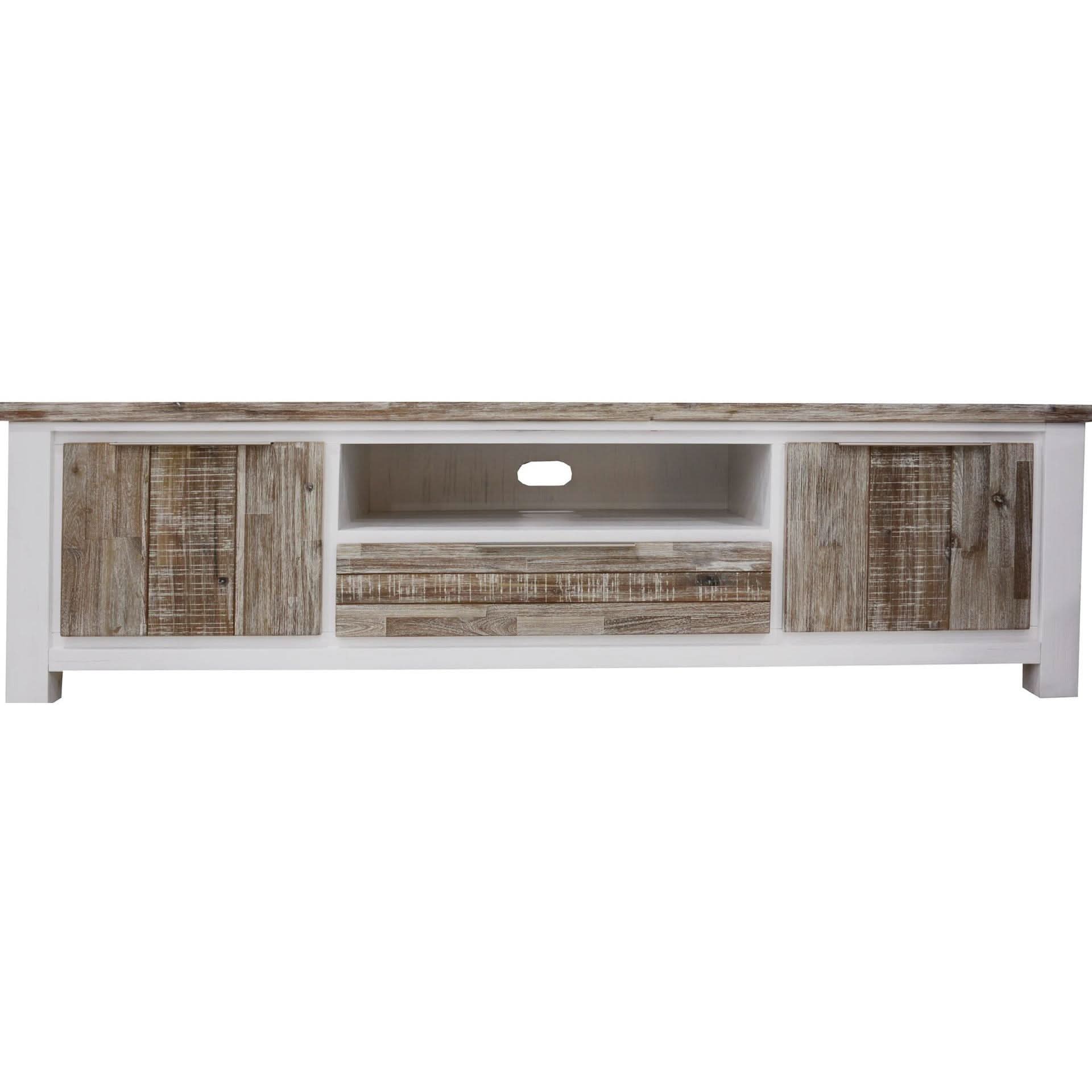 SCARBRO HAMPTONS SOLID ACACIA TIMBER TV/ENTERTAINMENT UNIT 2 DOORS & 1 ...