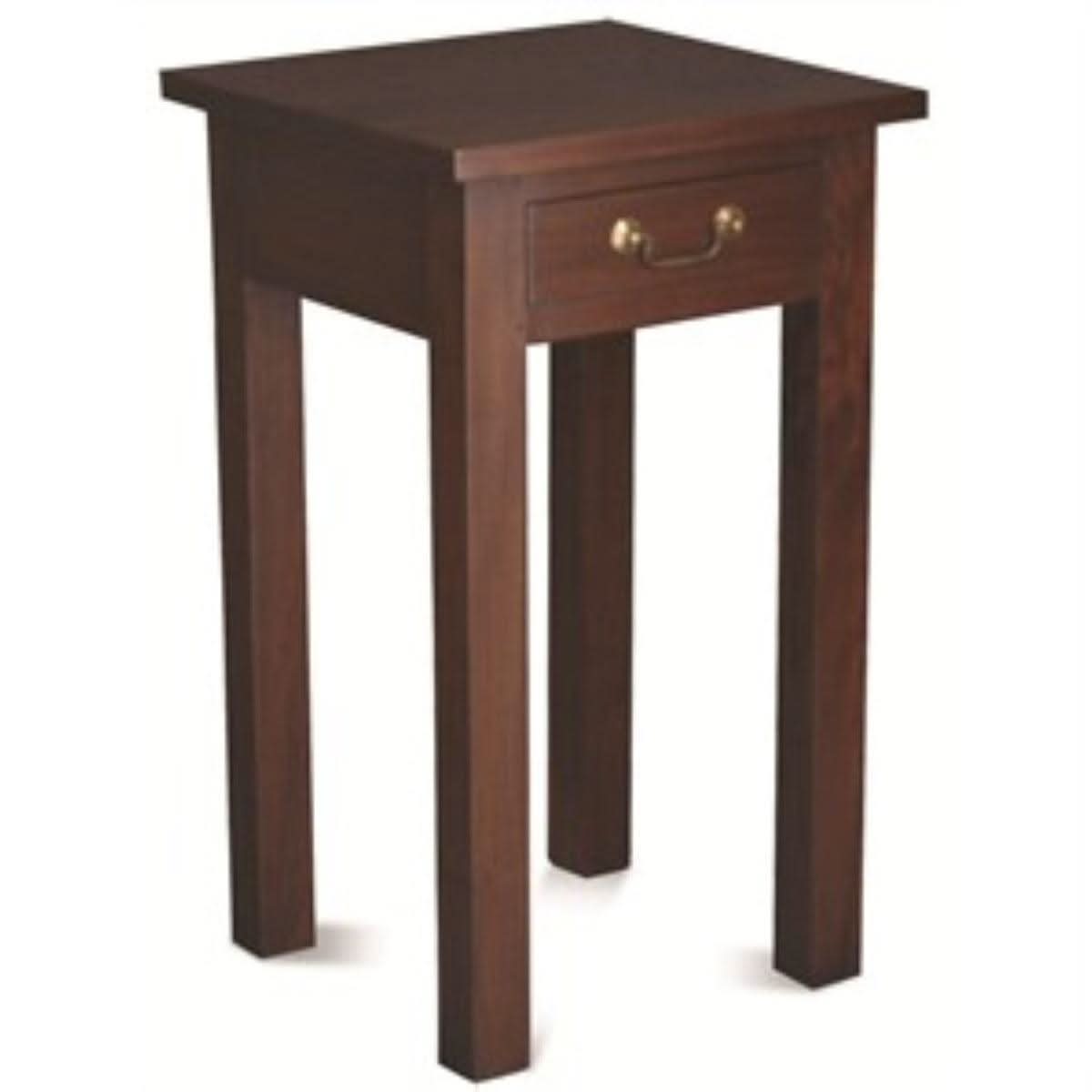 STRAIGHT LEG SIDE TABLE IN SOLID MAHOAGNY WITH 1 SINGLE DRAW - MAHOGANY ...