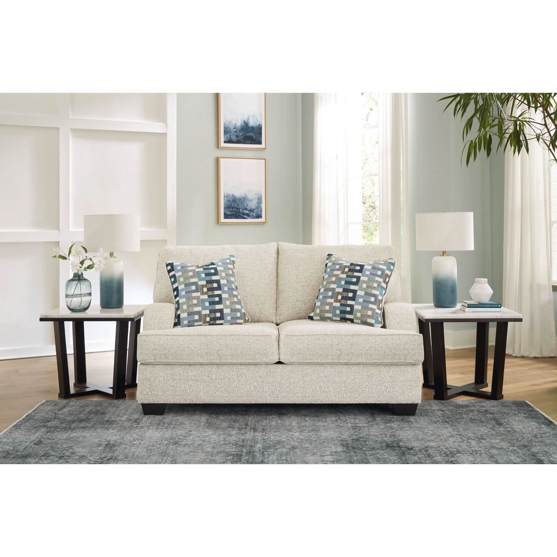 TIANA 2-SEATER SOFA CHENILLE POLYESTER WHITE /GREY MIX
