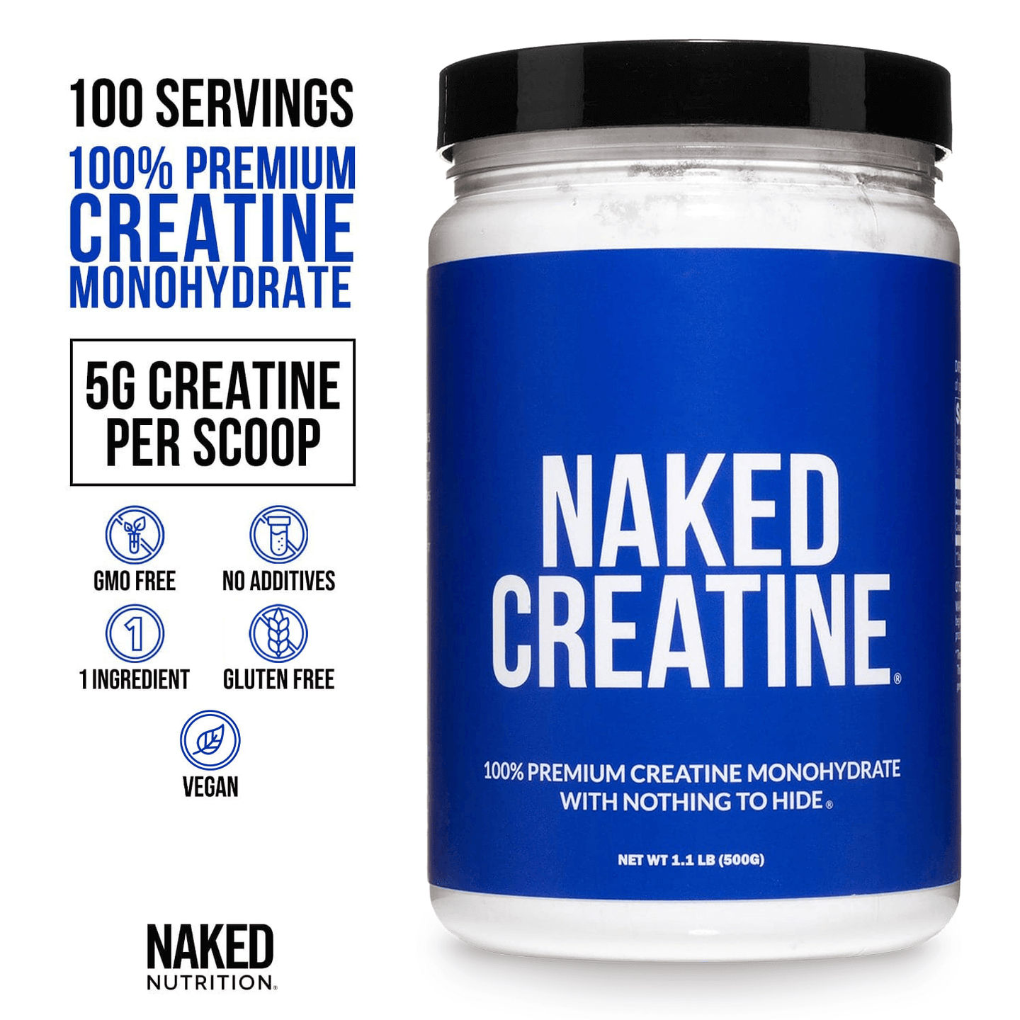 Creatine Monohydrate Powder 1.1 LB - Naked Creatine