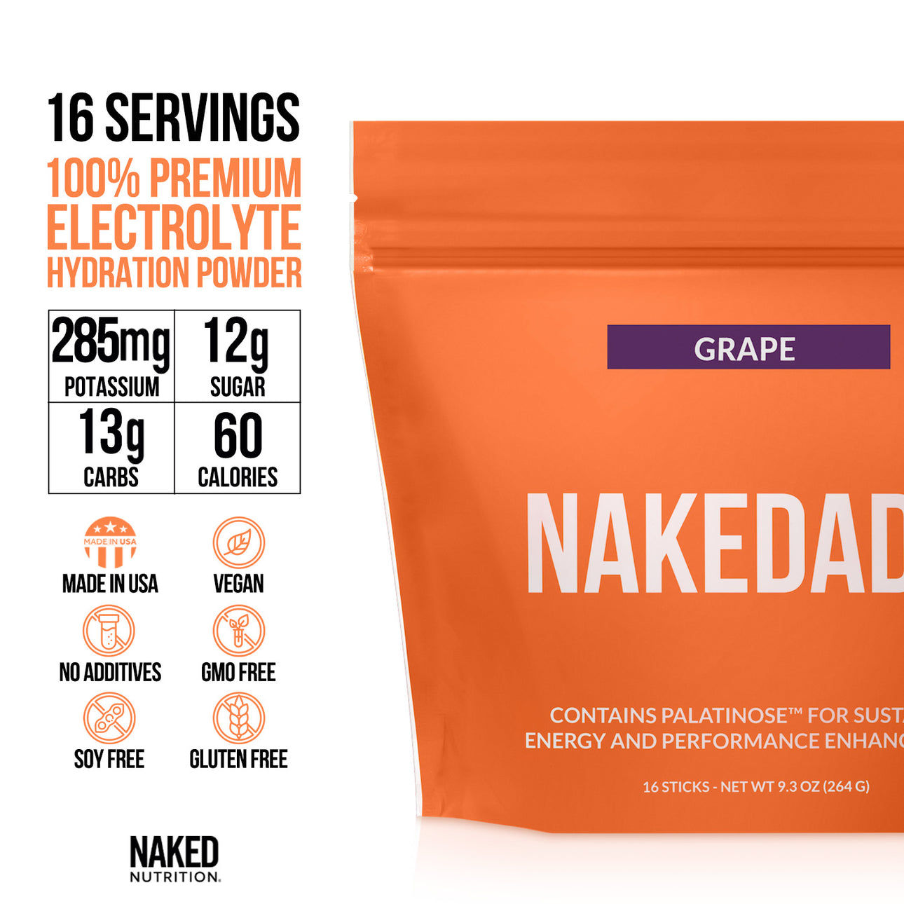 Electrolytes Powder Packets - Grape Nakedade by Naked Nutrition
