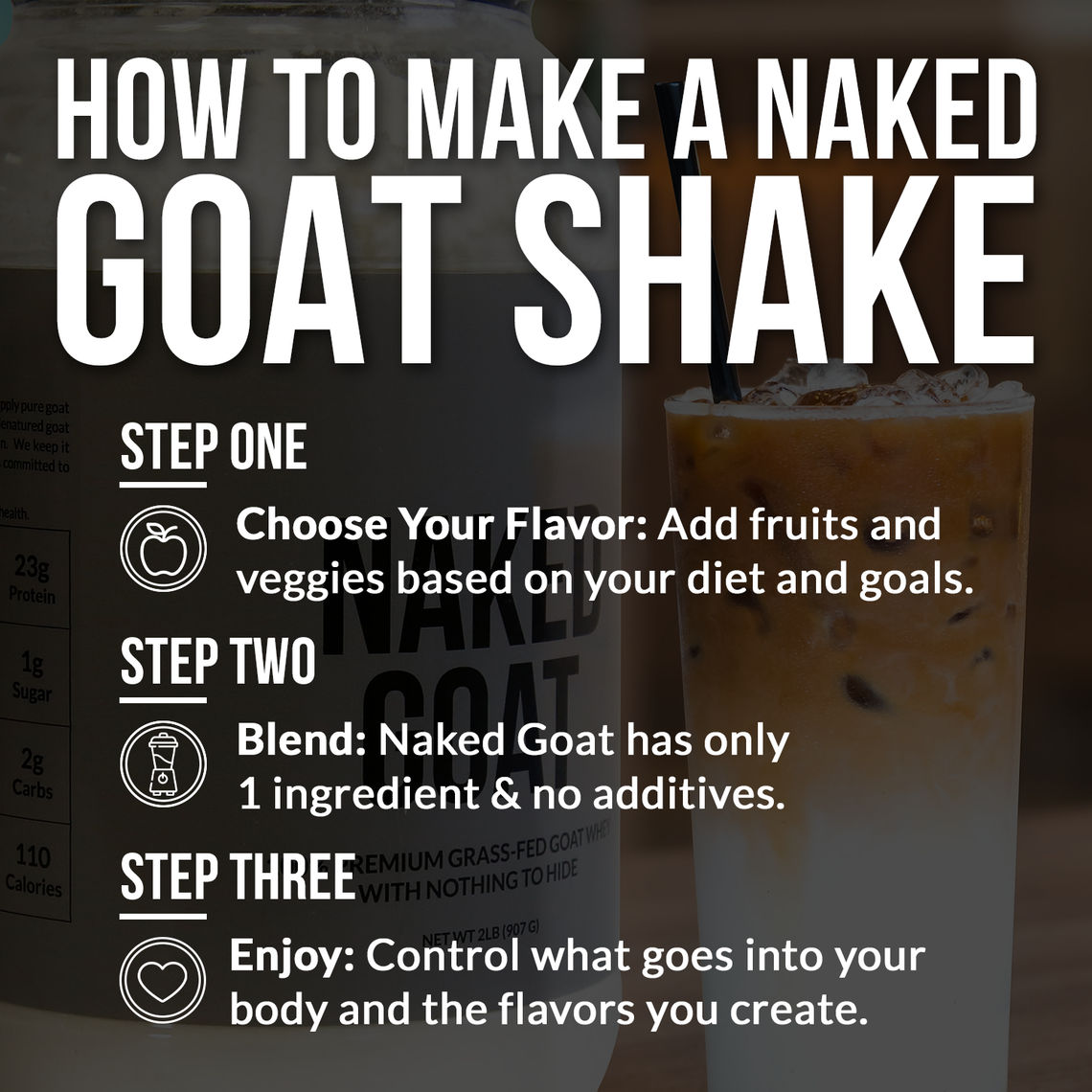 Goat Whey Protein Powder 2lb - Naked Goat