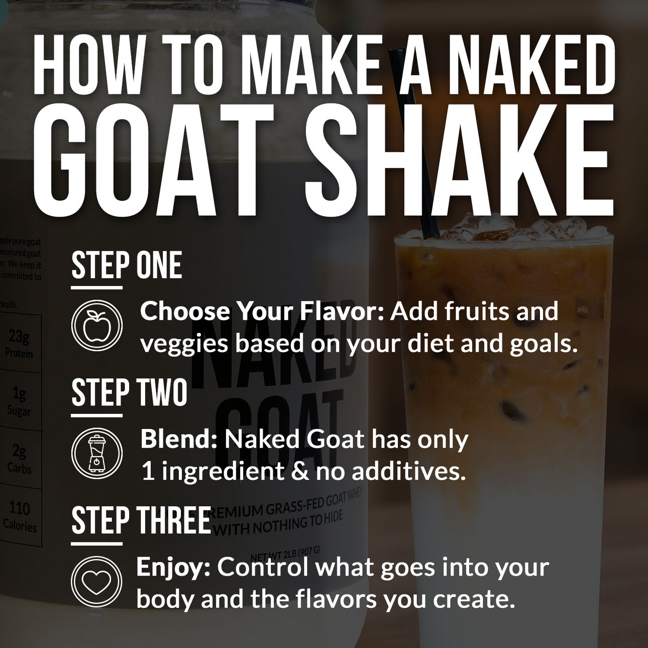 Goat Whey Protein Powder 2lb - Naked Goat